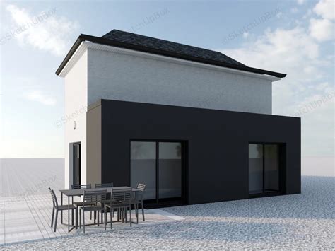 Small Contemporary House Sketchup 3d Model Skp File Download Sketchupbox