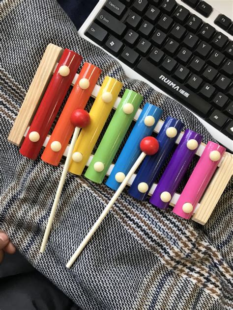 木制儿童玩具彩虹色八音敲琴宝宝早教敲打乐器实木八音阶手敲琴 阿里巴巴