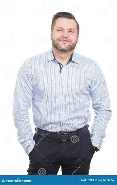 Adult Male With A Beard Isolated White Background Stock Image Image