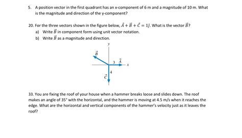 Solved A Position Vector In The First Quadrant Has An