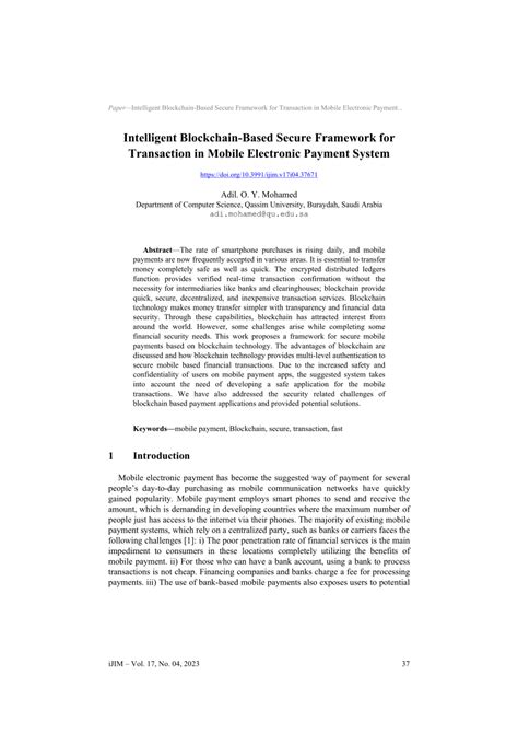 Pdf Intelligent Blockchain Based Secure Framework For Transaction In