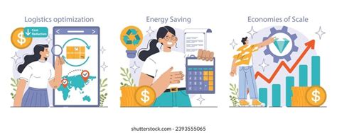 Reducing Cost Production Set Automatization Effective Stock Vector Royalty Free 2393555065