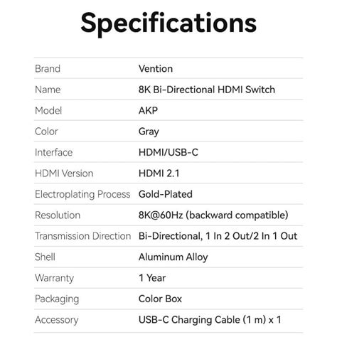 Bộ Chuyển đổi 2 Port Bi Directional Hdmi 8k Vention Akph0 Promax Studio