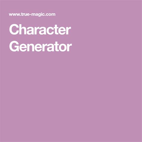Character Generator