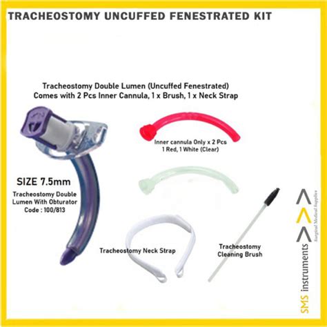 Tracheostomy Uncuffed Fenestrated Kit Surgical Medical Supplies