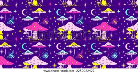 Dope Magic Vision Wallpaper Background Mushrooms Stock Vector Royalty