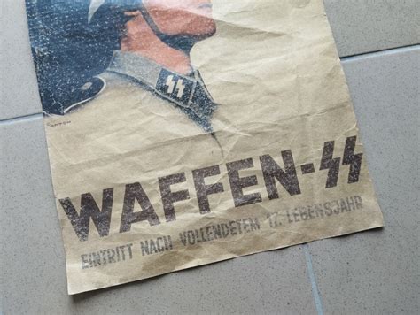 WW2 German Nazi RARE Waffen SS Recruitment Poster 40cmx31cm