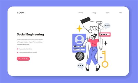 Bannière Web D ingénierie Sociale Ou Page De Destination Technique De