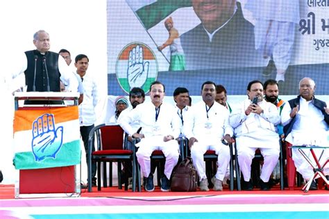 Dediapada Rajasthan Cm And Congress Leader Ashok Gehlot Addresses A