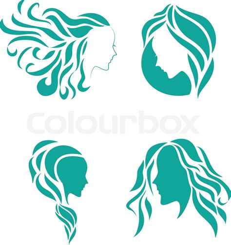 Haar Mode Symbol Symbol Der Weiblichen Schönheit Stock Vektor Colourbox