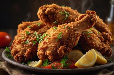 Premium Photo Rustic Fried Chicken Presentation