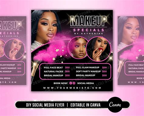 Diy Makeup Services Flyer Makeup Price List Makeup Artist Prices