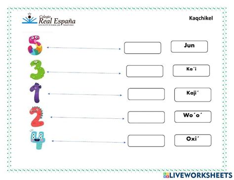 Los Numeros En Kaqchikel Interactive Worksheet Live Worksheets Rainy