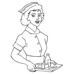 Coloriages Infirmier Infirmière Métiers et Professions Dessins à
