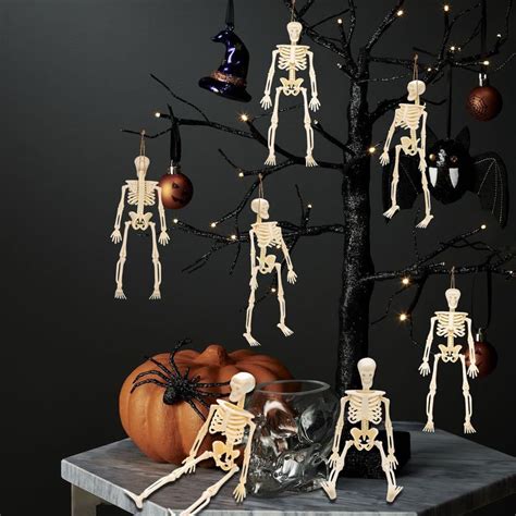 Dulefun 12pcs Small Skeleton Figurines 6 Inch Plastic Posable Mini