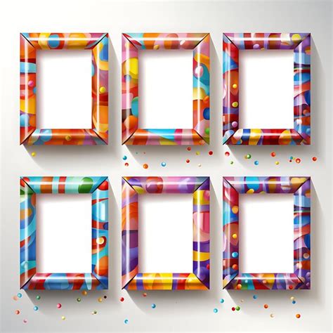 Premium Photo Frame Of Recycled Candy Wrapper Paper With Shiny Candy