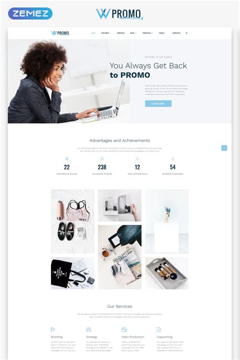 promo advertising agency multipage html5 website template