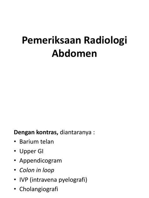 Pemeriksaan Radiologi Abdomen Pdf