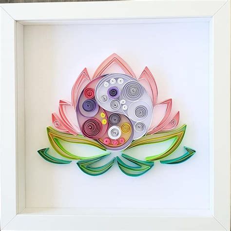 Lotus Flower Yin Yang Quilling Paper Art Wall Art Home Etsy Artofit