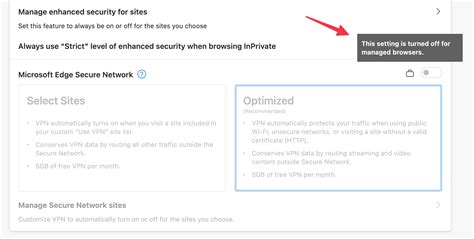 can t use microsoft edge secure network vpn it says this setting is