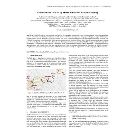Ground Water Control By Means Of Pervious Backfill Grouting Ita Library