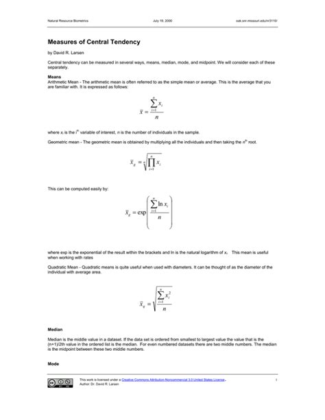 Measures Of Central Tendency