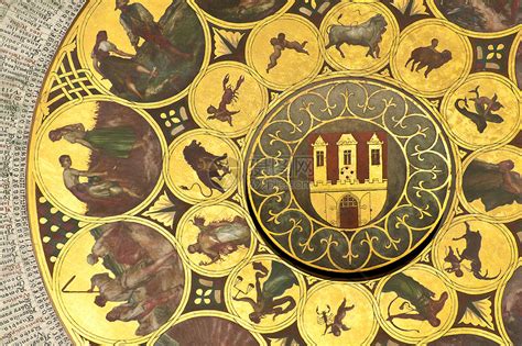 布拉格zodiac轮旅行星座时间八字日历金子年表季节十二生肖风格高清图片下载 正版图片321624068 摄图网