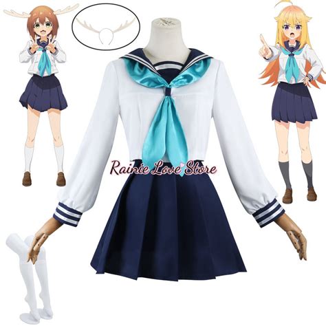 § My Deer Friend Nokotan Noko Shikanoko Anime Cosplay Costume Wig Dress