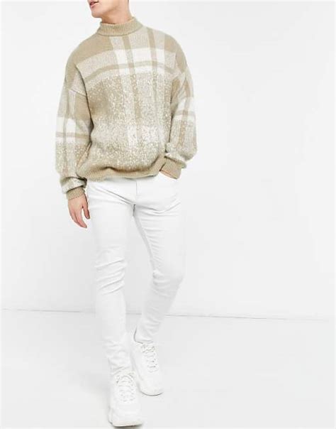 Bershka Jean Super Skinny Blanc Asos