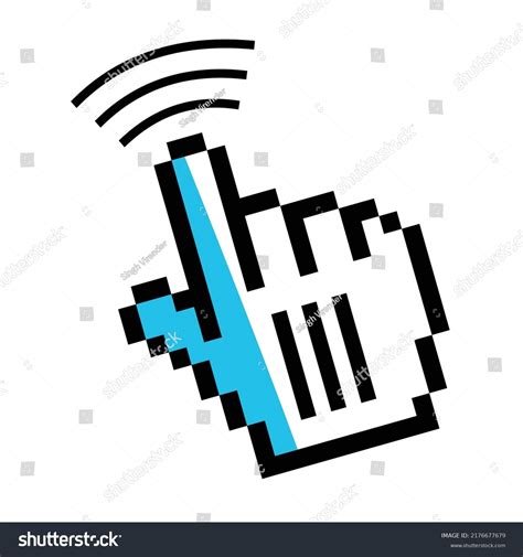 Pixel Cursor Hand Cursor Click Effect Stock Vector Royalty Free