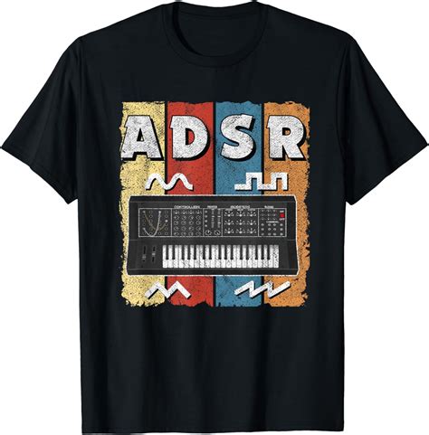 Vintage Adsr Waveform Techno Envelope Analog Synthesizer T Shirt