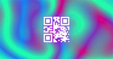 Animation Of Qr Code Over Multicolour Changed Background Stock Video