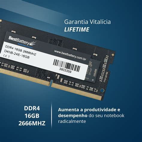 Memoria Ddr4 16gb 2666mhz Para Notebook Bb Baterias