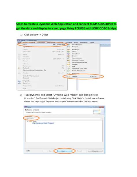 Steps To Create A Dynamic Web Application And Connect To Ms Sqlserver To Get The Data And