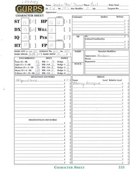 2023 Character Creation Challenge Day 27 Gurps 4th Edition