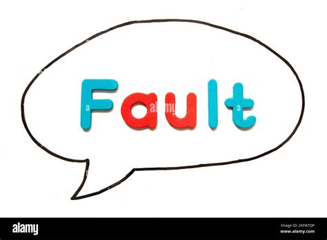 Alphabet Letter With Word Fault In Black Line Hand Drawing As Bubble