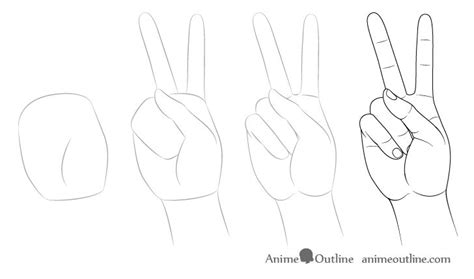 Hand Peace Sign Drawing Step By Step Peace Sign Drawing Easy Hand