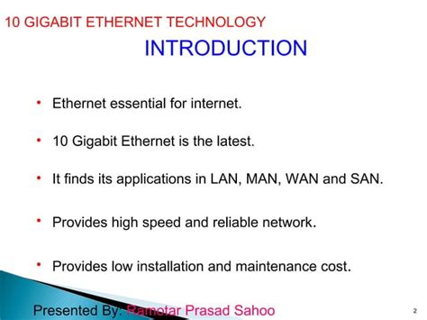 10 Gigabit Ethernet Technology Ppt