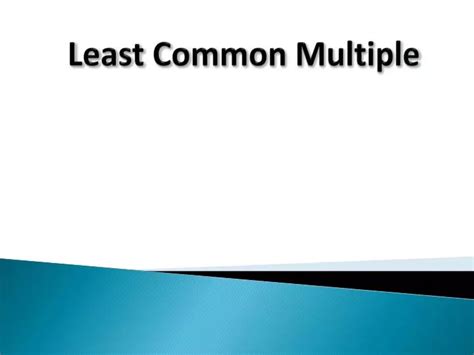 PPT Least Common Multiple PowerPoint Presentation Free Download ID