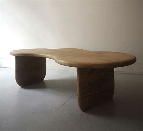 Table Basse En Bois Blanc Massif Forme Libre Selency