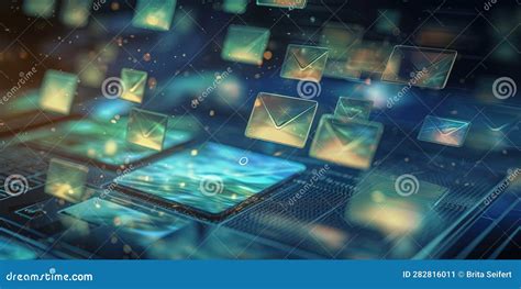 Sending And Receiving Emails Concept Modern Communication Stock