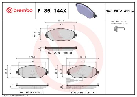 Brake Pad Brembo P 85 144x