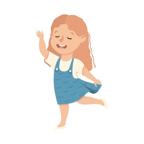 Premium Vector Energetic Girl Dancing Moving To Music Rythm Vector Illustration