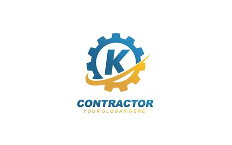 K Engineering Logo Design Inspiration Vector Letter Template Design
