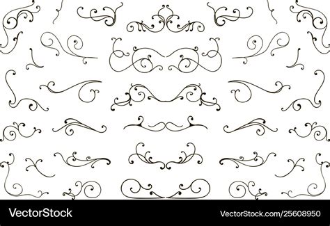 Vintage Flourish Elements Royalty Free Vector Image