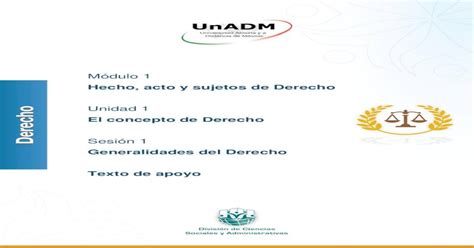 Hecho Acto Y Sujetos De Derecho · 2021 6 8 · Módulo 1 Hecho Acto