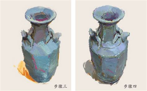 色彩青瓷瓶的画法
