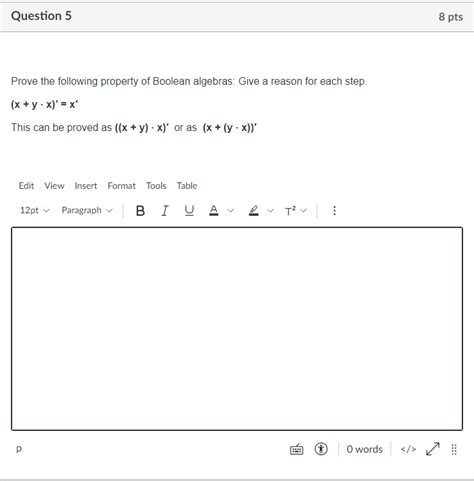 Solved Prove The Following Property Of Boolean Algebras