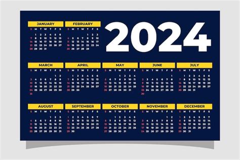 Plantilla De Planificador De Diseño Corporativo Calendario 2024