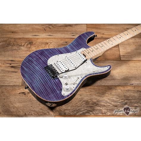 Esp Japan Snapper Ctm Flamed Top Maple Neck Guitar Indigo Purple